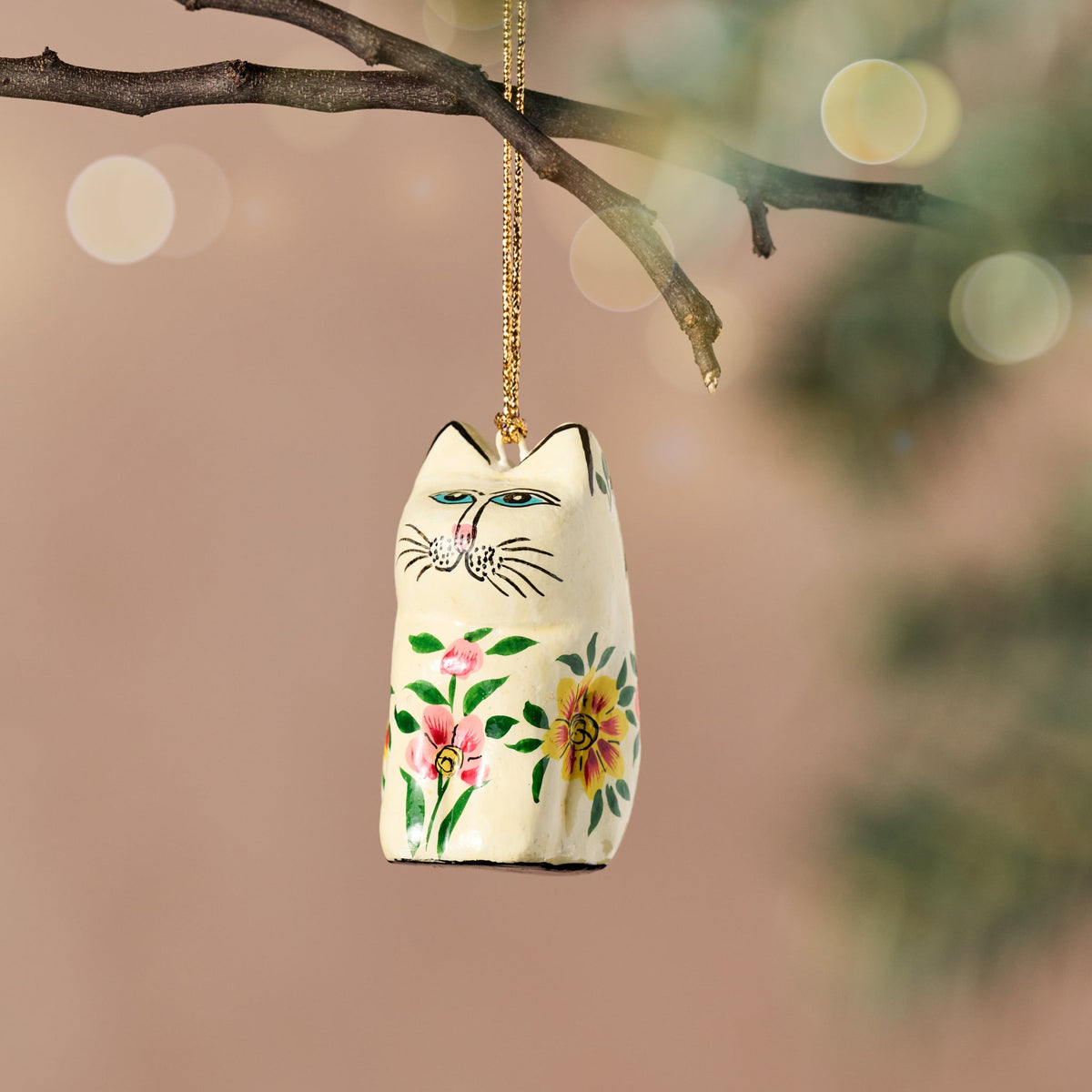 Junipar Paper Mache Cat Ornament — Ten Thousand Villages - Wholesale
