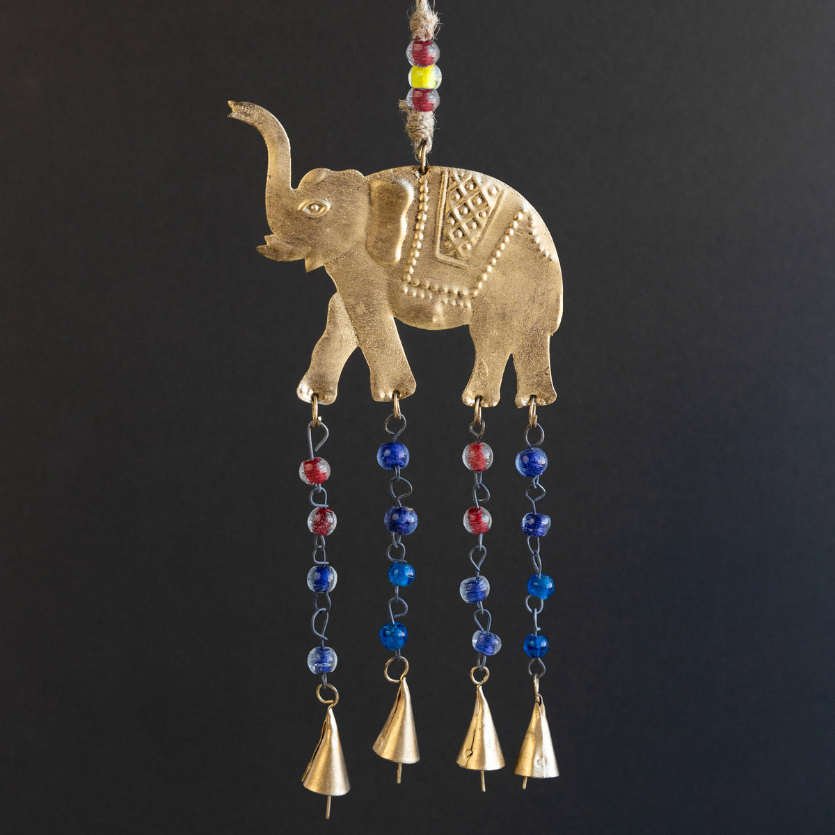 Bhaagy Lucky Elephant Recycled Iron Chime — Ten Thousand Villages ...
