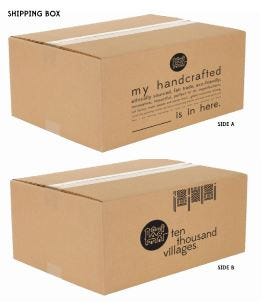 12x9x6 Shipping Logo Box 25/Bundle — Ten Thousand Villages - Wholesale