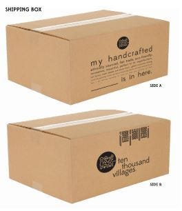 10X10X10 Shipping Logo Box 25/Bundle — Ten Thousand Villages - Wholesale
