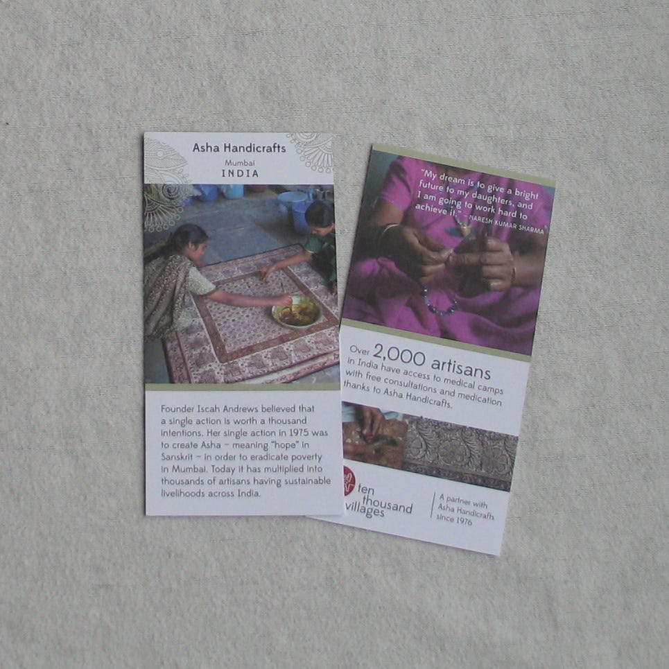 Asha Story Card p/50 — Ten Thousand Villages - Wholesale